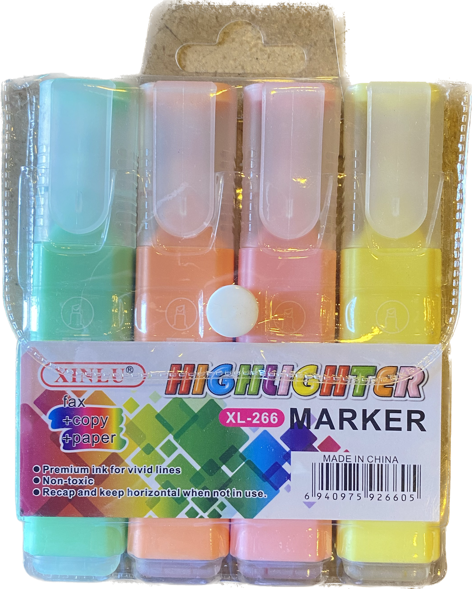 XINLU Pastel Highlighter 4pcs – El-Fagala